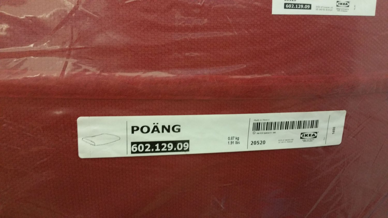 IKEA Poang POÄNG Footstool CUSHION DANSBO MEDIUM RED Ottoman Cover Xmas