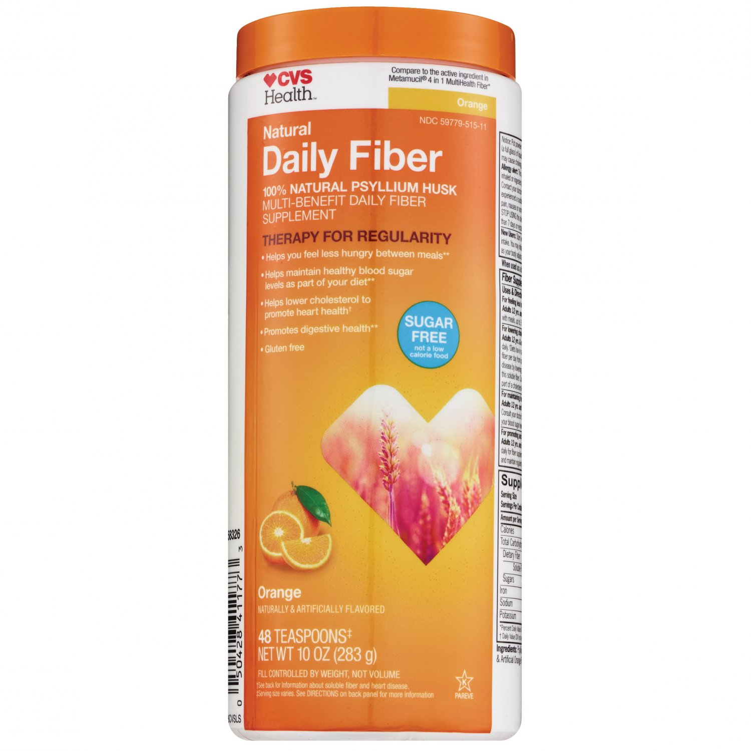 CVS Health Natural Daily Fiber Smooth Dissolving 48 Doses 10 oz (Pack of 2)