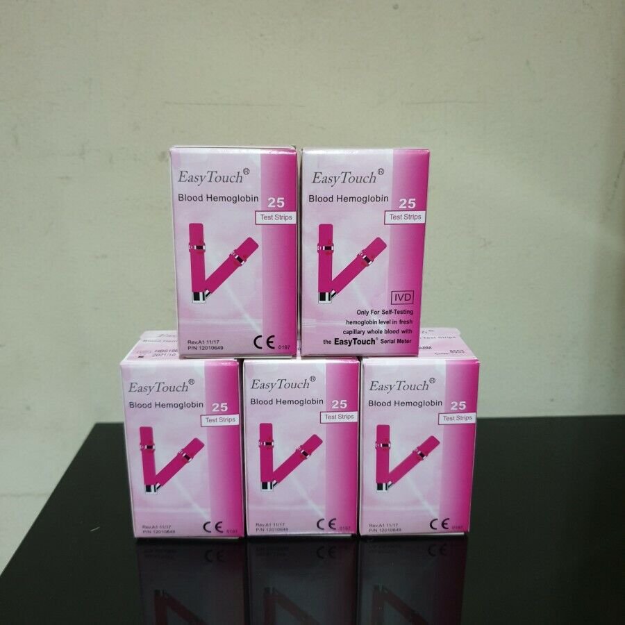 EasyTouch Blood Hemoglobin (Hb) 25 Test Strips (100% NEW ORIGINAL)