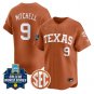 Joley Mitchell Jersey #9 Texas Longhorns 2025 World Series Stitched Orange