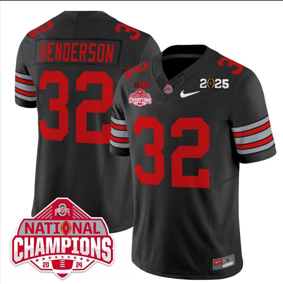 Treveyon Henderson Jersey #32 Ohio State 2025 CFP Patch National ...