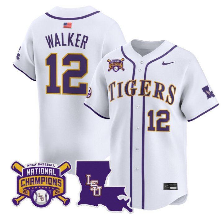 Todd Walker Jersey #12 LSU Tigers 2025 World Series Champions Stitched ...
