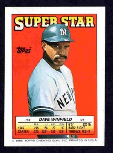 5 New York Yankees 1988 Topps Super Star Cards Rickey Henderson Dave ...