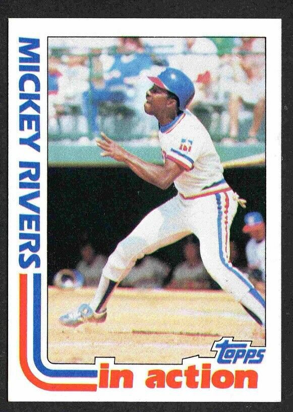 Texas Rangers Mickey Rivers In Action 1982 Topps Baseball Card # 705 nr ...