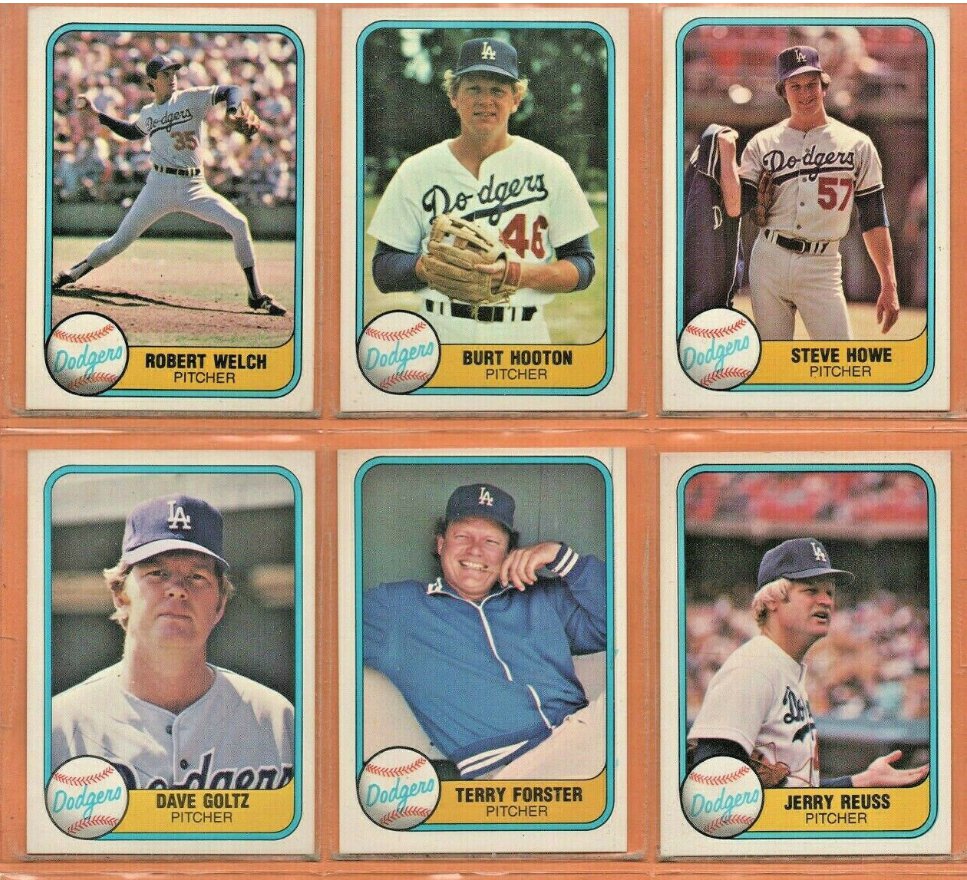 1981 Fleer Los Angeles Dodgers Team Set Lot 20 Don Sutton Steve Garvey ...