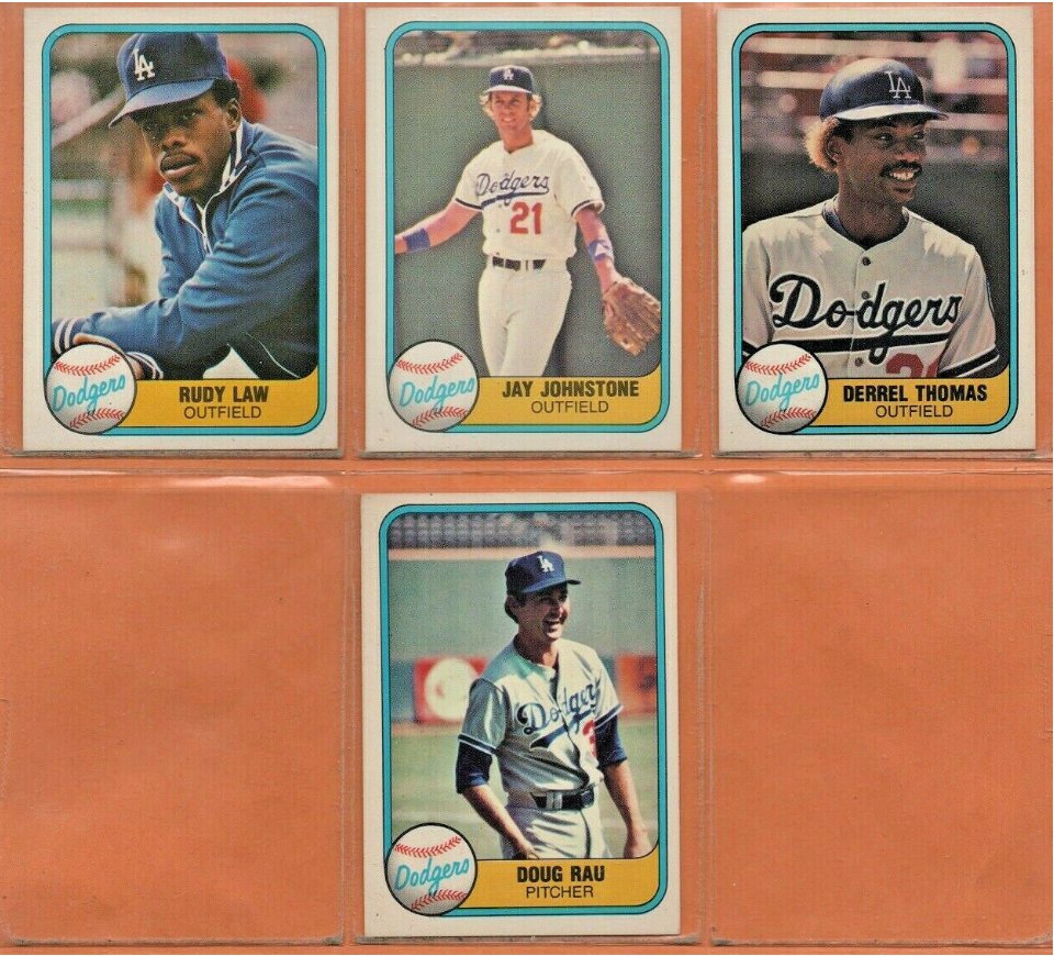 1981 Fleer Los Angeles Dodgers Team Set Lot 20 Don Sutton Steve Garvey ...