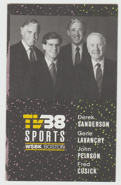 Boston Bruins 1990 Pocket Schedule Derek Sanderson The Game Is On TV38 ...