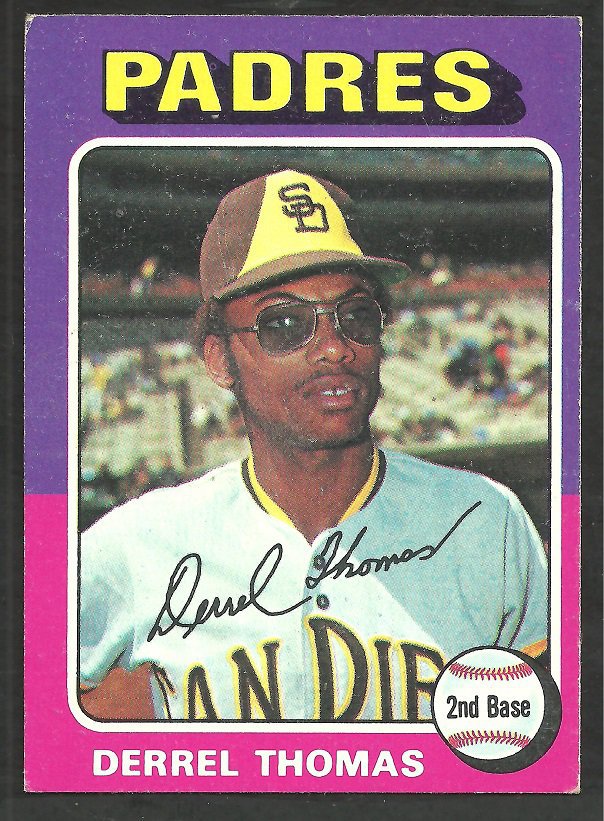 San Diego Padres Derrel Thomas 1975 Topps Baseball Card 378 ex