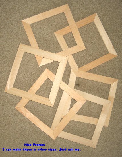 6 UNFINISHED 6X6 WOOD PICTURE FRAMES 1" wide moulding