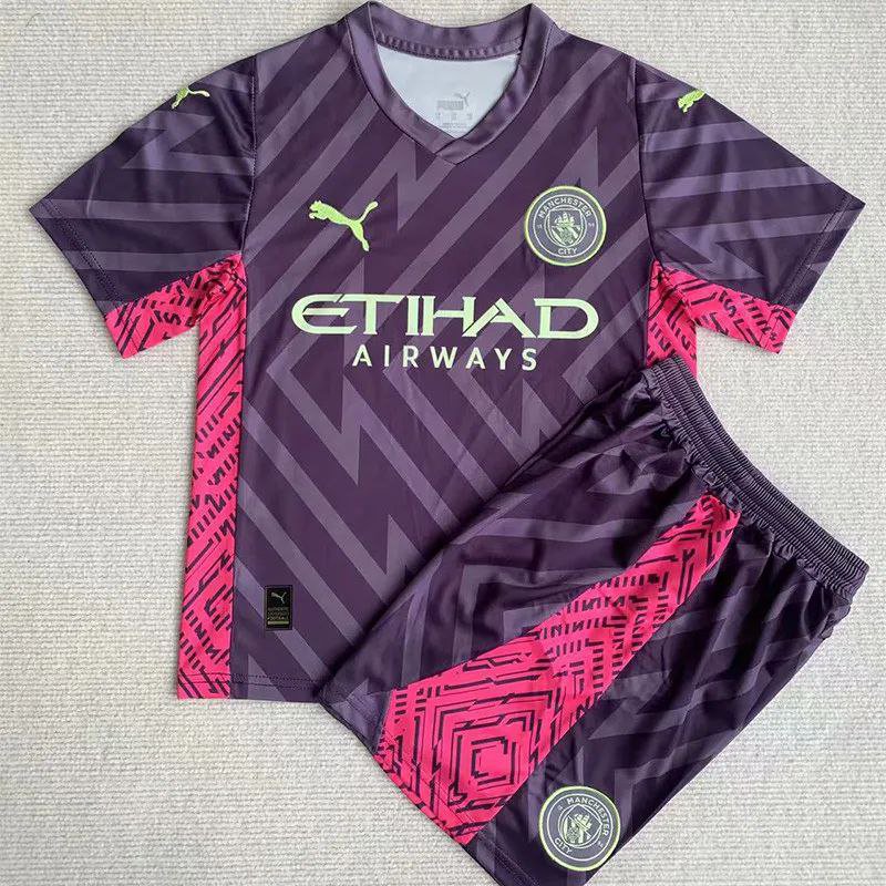 Manchester City 23/24 Jersey GoalKeeper Kids Children Soccer Shirt ...