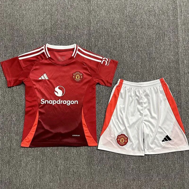 24-25 Manchester United Home Kit Kids Jersey Youths