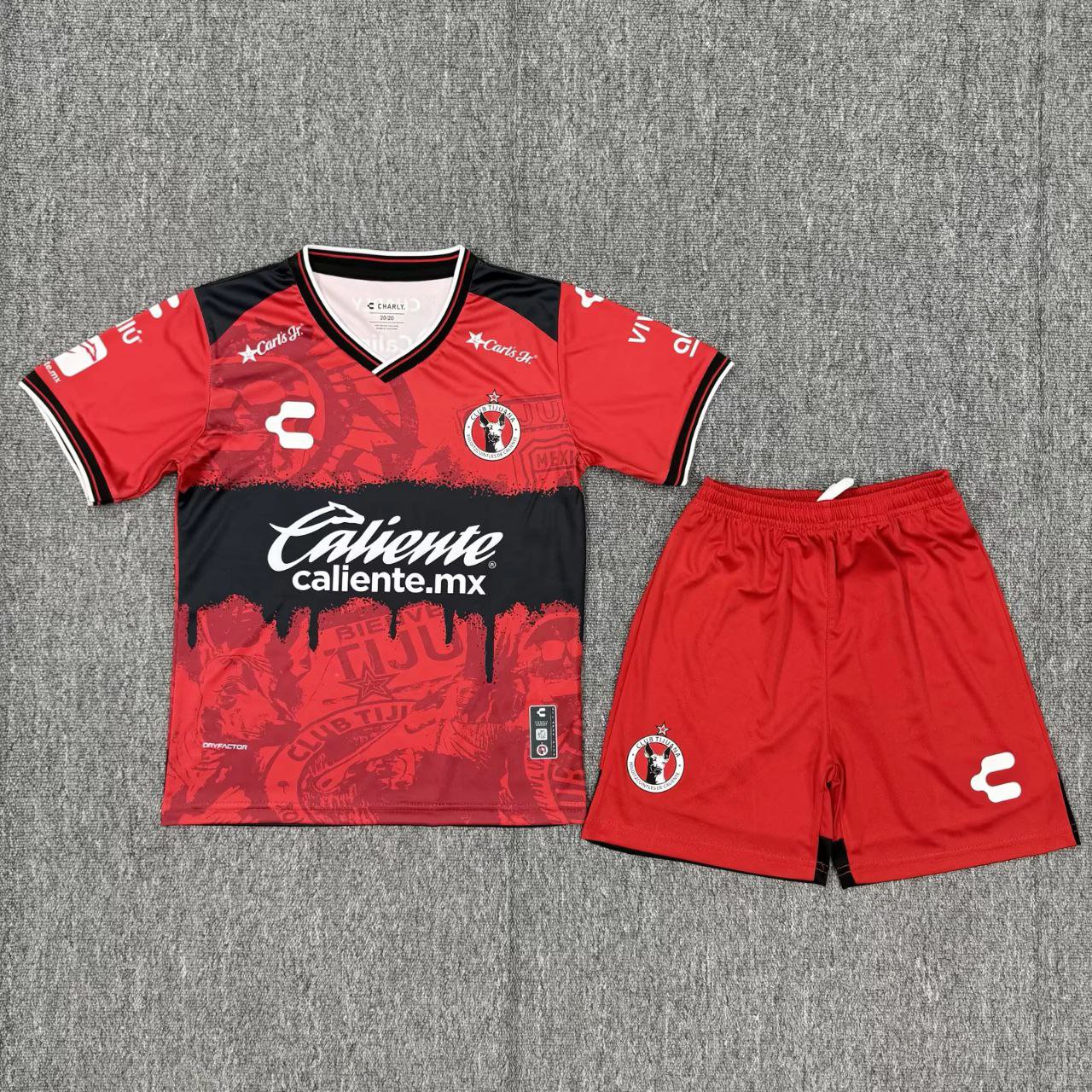Kids Kit 25-26 Tijuana Jersey Home Red Soccer Youth Kit Children ...