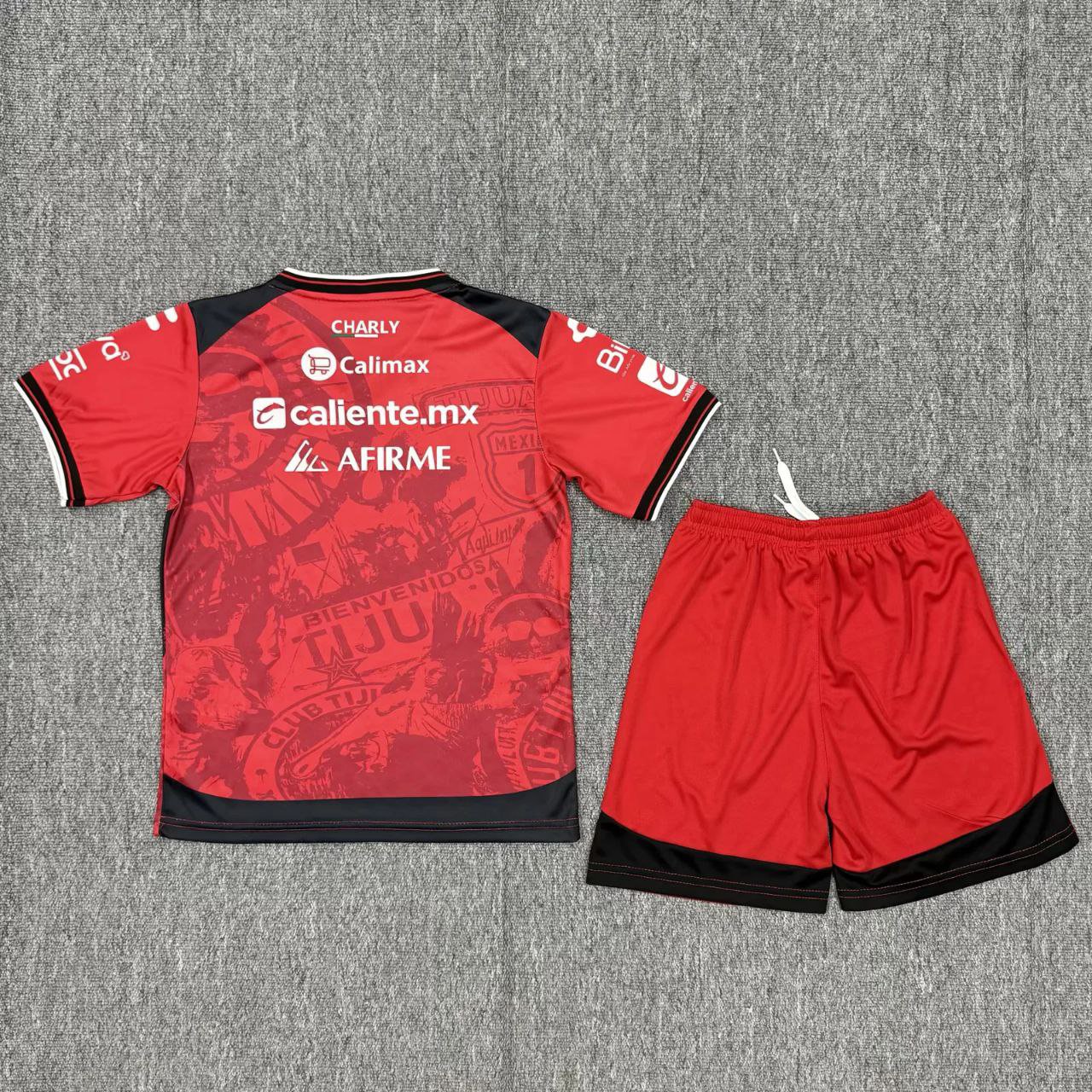 Kids Kit 25-26 Tijuana Jersey Home Red Soccer Youth Kit Children ...