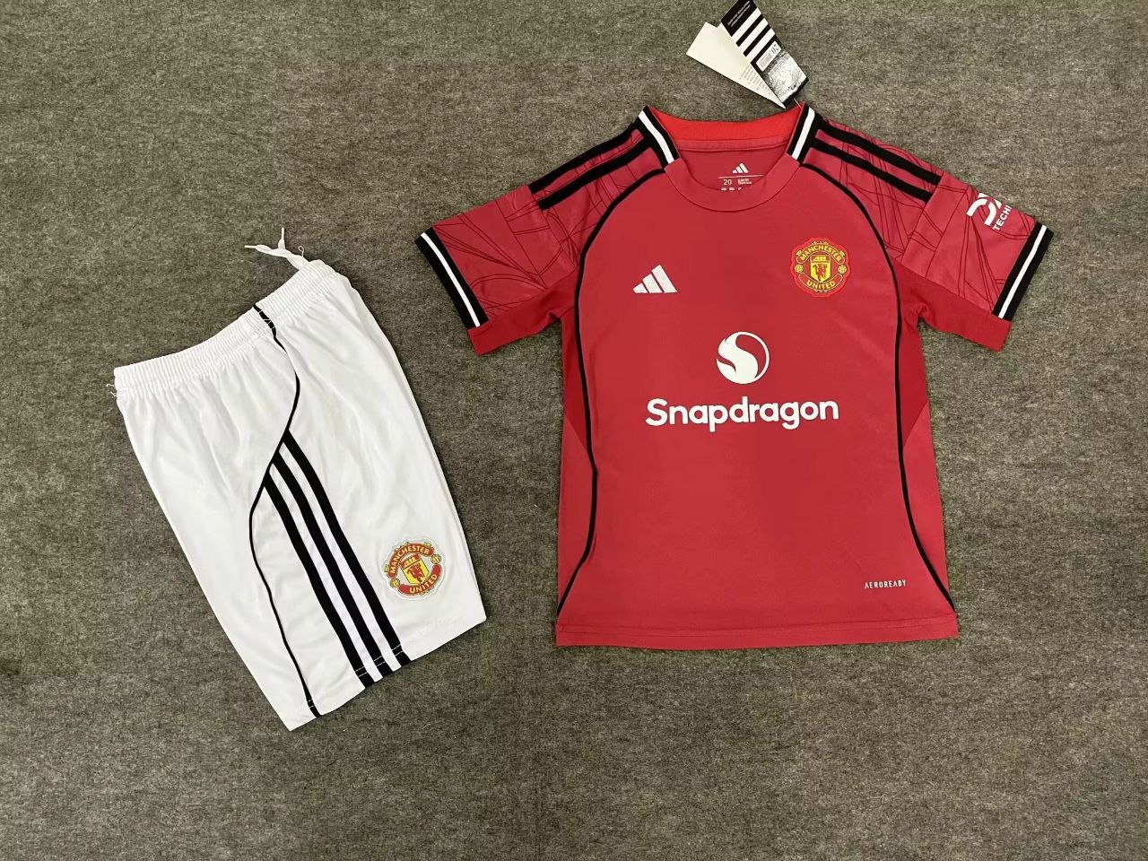 Kids Kit 25-26 Manchester United Jersey Home Soccer Youth Kit Children ...