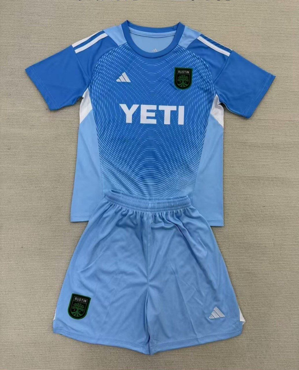 25-26 Austin Kids Kit Jersey Goalkeeper Blue Soccer Youth Kit Children ...