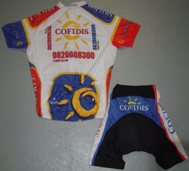 COFIDIS CYCLING CYCLE BIKE JERSEY AND SHORTS KIT SZ L
