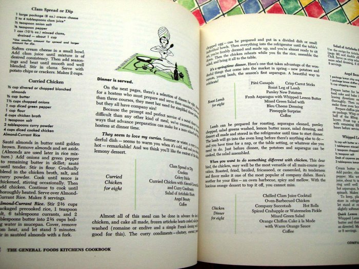Vintage 1959 1st Edition The General Foods Kitchen HC Cookbook