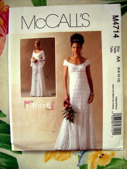 McCall's Pattern # 4714 UNCUT Bridal Gown Prom Dress Size 6 8 10 12