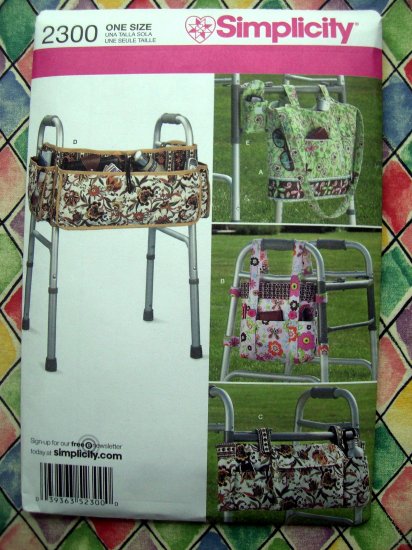 Simplicity Pattern # 2300 UNCUT Walker Bags & Totes