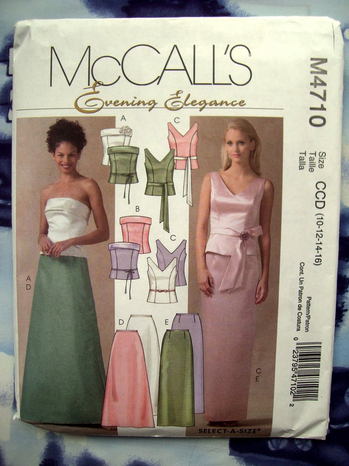 McCalls Pattern # 4710 UNCUT Misses Special Occasion Dress Top Skirt ...