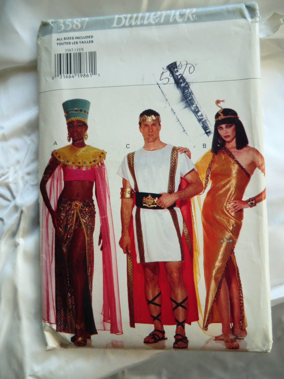 Butterick Pattern # 3587 UNCUT Nefertiti Caesar Cleopatra Adult Costume ...