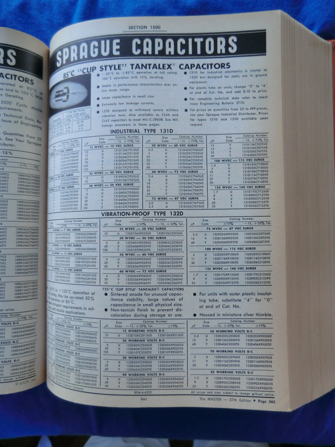 Vintage 1963 Radio Parts Electronic Master Catalog HUGE Book