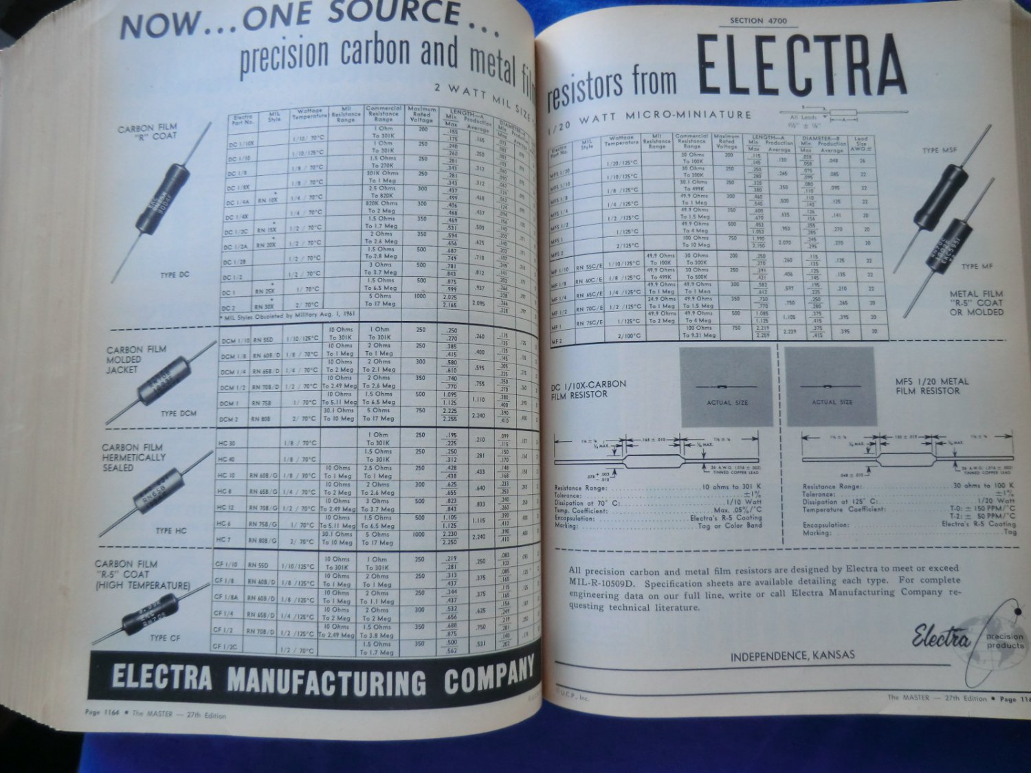 Vintage 1963 Radio Parts Electronic Master Catalog HUGE Book