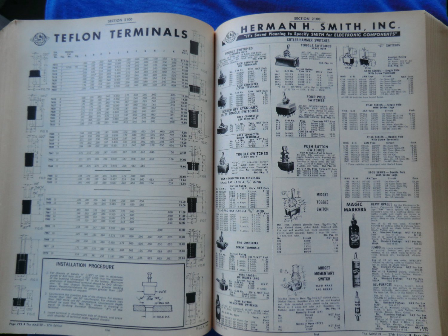 Vintage 1963 Radio Parts Electronic Master Catalog HUGE Book