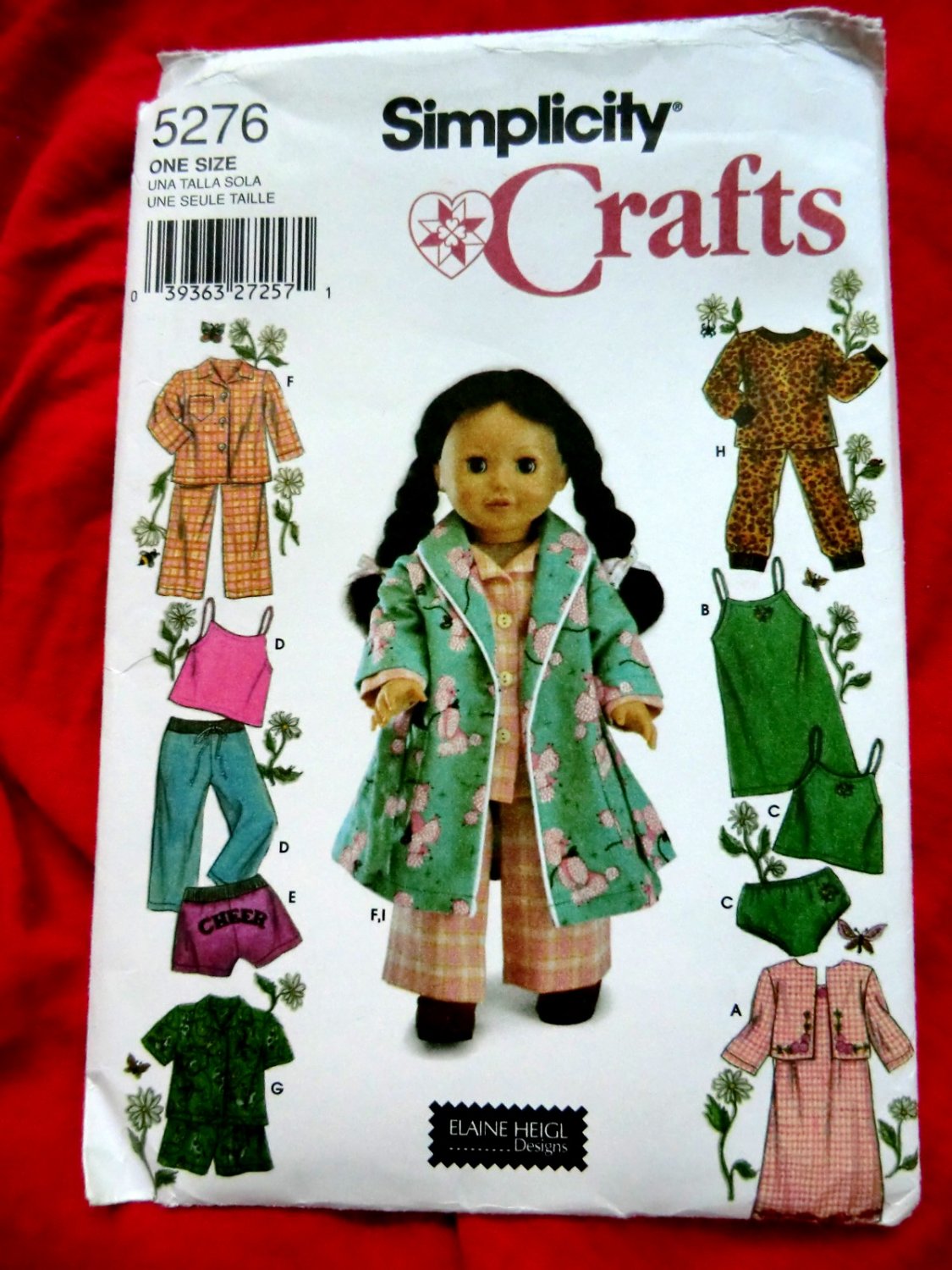 Simplicity Pattern # 5276 UNCUT 18” Doll Sleepwear American Girl