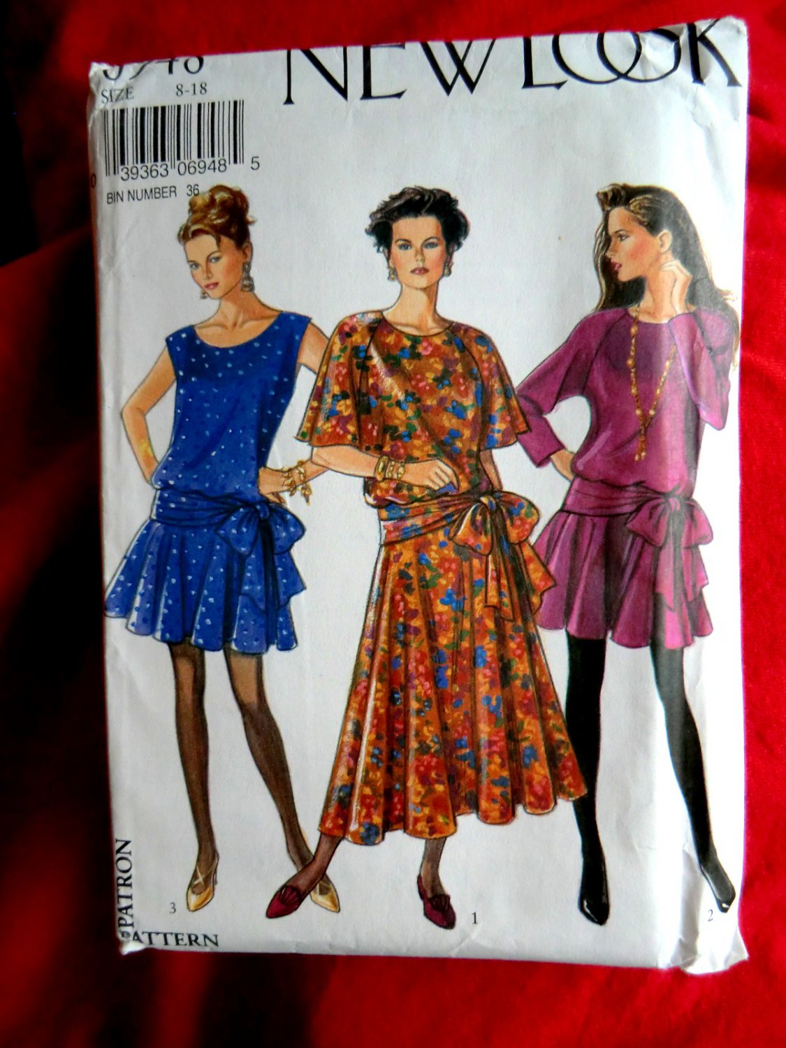 New Look Pattern # 6948 UNCUT Misses Dress Short Long Skirt Size 8 10 ...