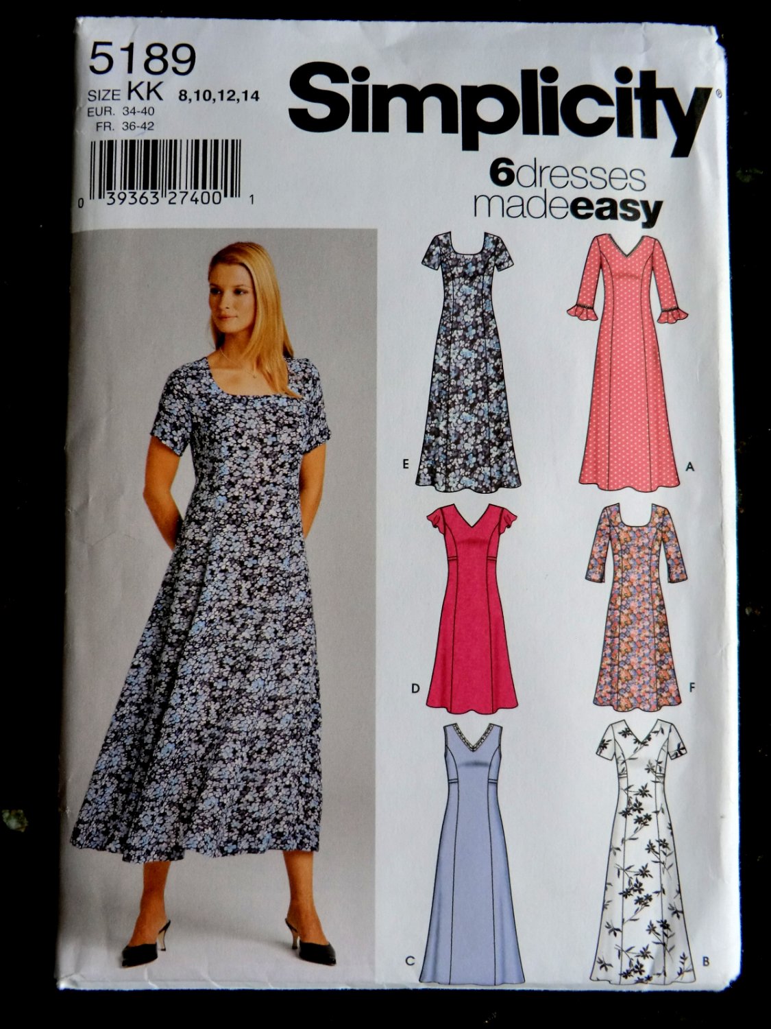 Simplicity Pattern # 5189 UNCUT Misses Pull Over Dress Variations Size ...