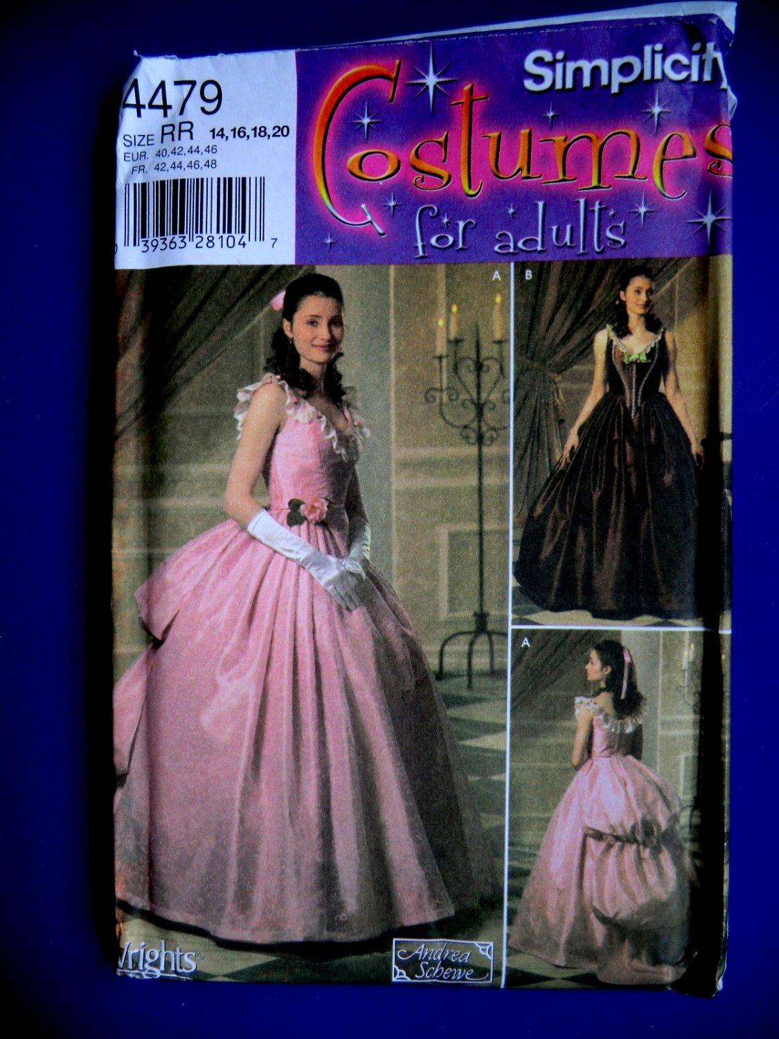 Simplicity Pattern # 4479 UNCUT Misses Costume Phantom of Opera Gown ...