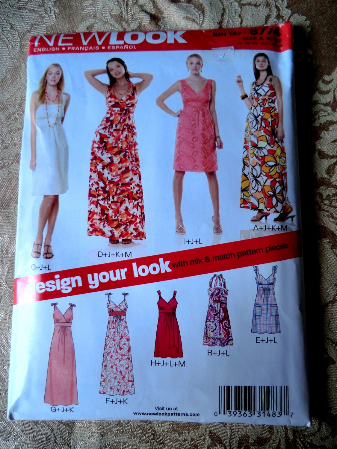 New Look Pattern # 6774 Uncut Misses Summer Dress Variations Size 10 12 ...