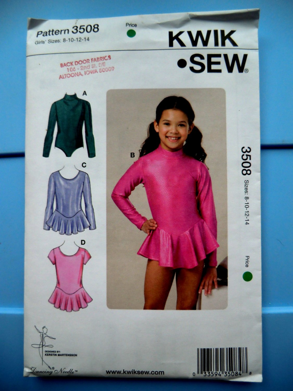 Kwik Sew Pattern # 3508 UNCUT Girls Girls Leotard Skirt Option STRETCH ...