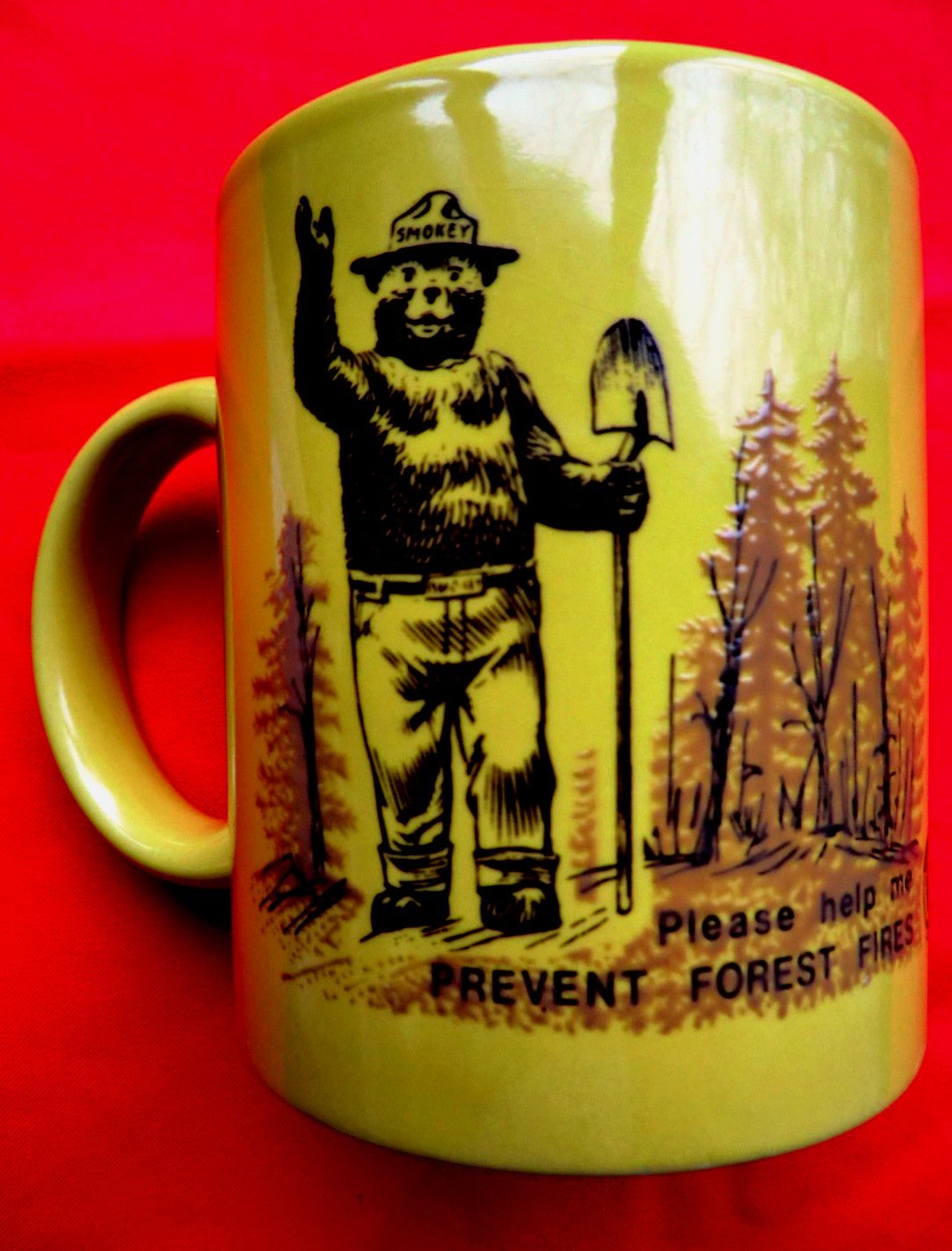 Smokey the Bear VINTAGE Coffee Mug Cup Firefighter Fire Prevention