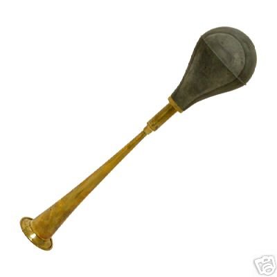 Large Solid Brass Taxi Horn Clown Horn Rubber Bulb Loud