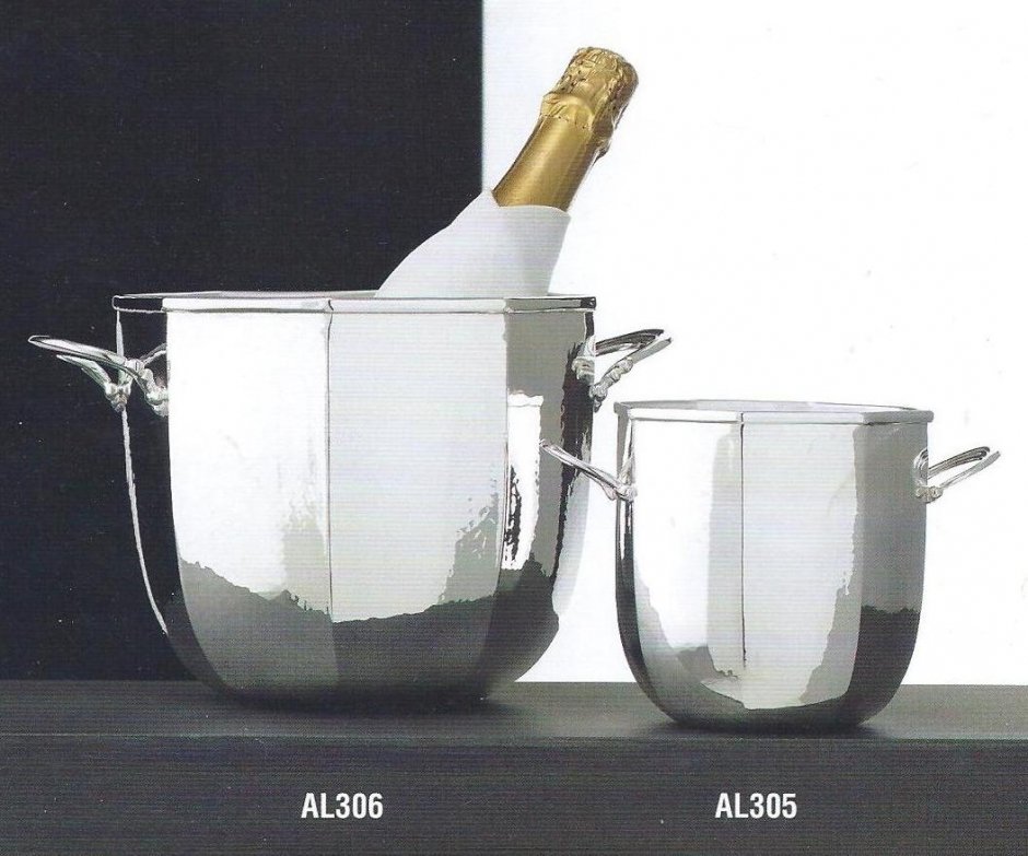 Sterling Silver Ice Bucket with Handles.