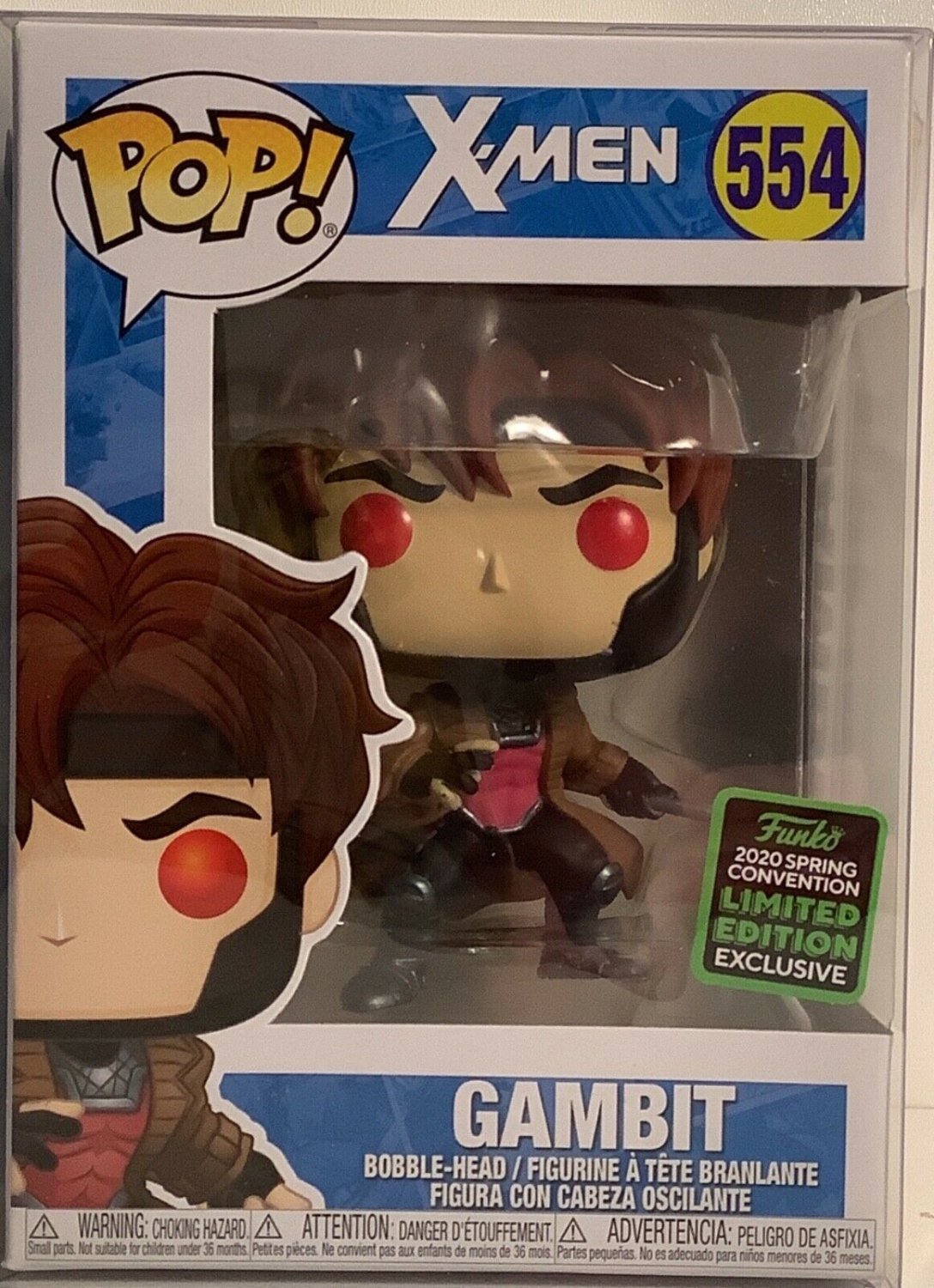 Funko Pop! Marvel 554 Gambit 2020 Shared Spring Convention w/Protector