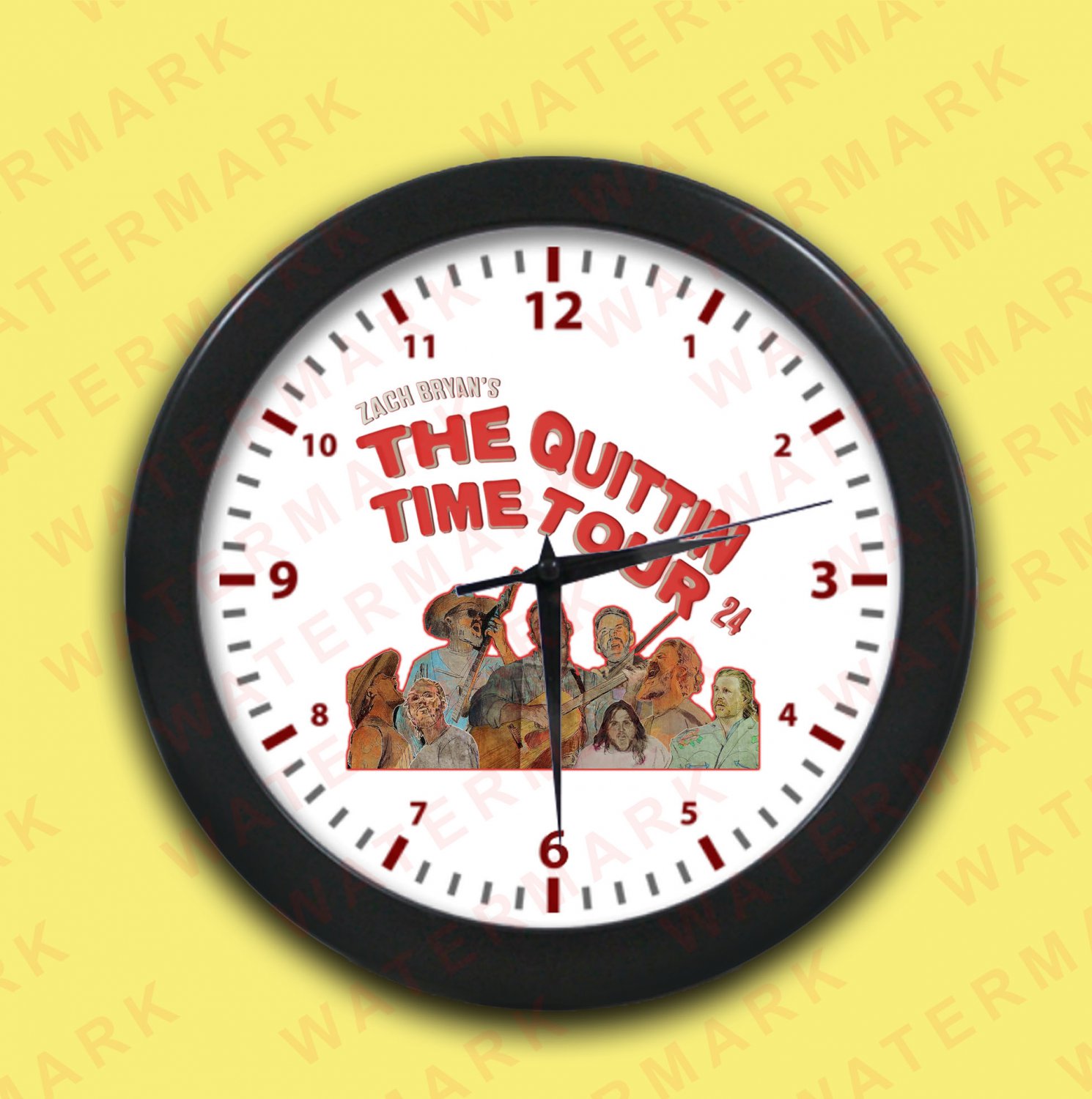 ZACH BRYAN – THE QUITTIN TIME TOUR TOUR 2024 Wall Clocks
