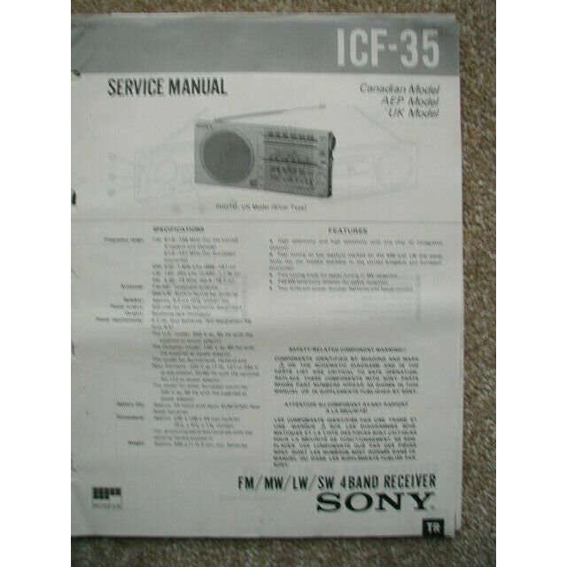 SONY ICF-35 Service manual
