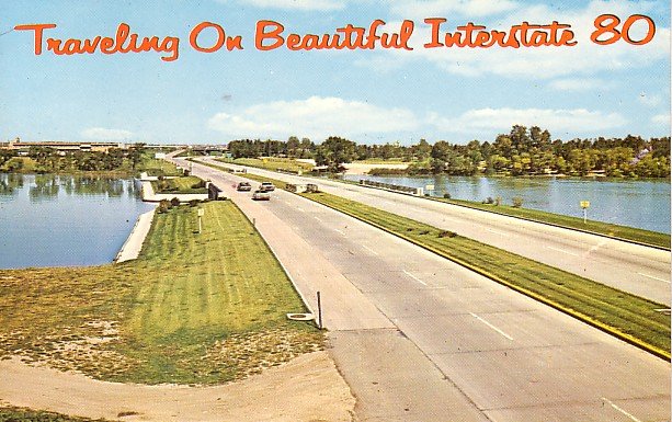 Traveling On Beautiful Interstate 80 Chrome Postcard - 0924