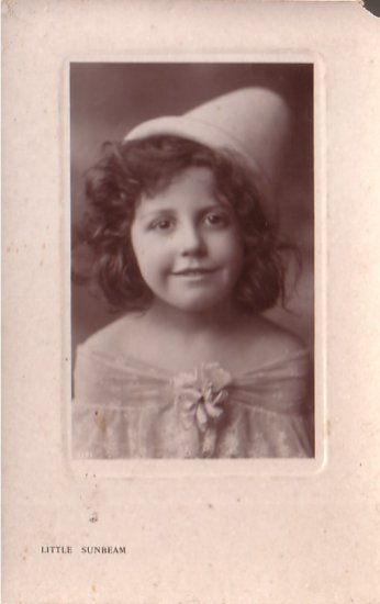 Little Sunbeam, Girl in Felt Hat Vintage Postcard - 4711