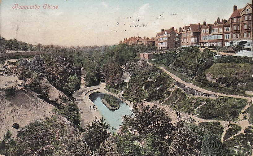Boscombe Chine Bournemouth UK 1908 Vintage Postcard - 4120