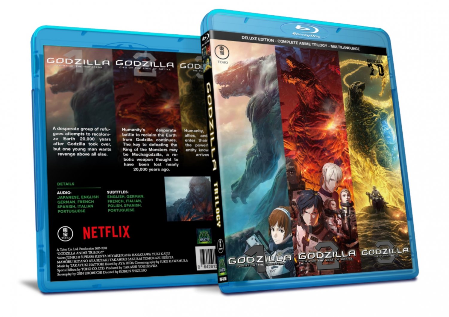 Godzilla Anime Trilogy Multilanguage Audio Subs 3 Blu Ray Discs