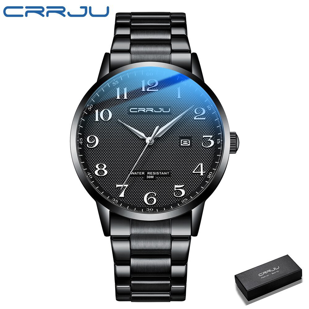 Black box_Men Watch Stainless Steel Top Quailty Luxury Push Button ...