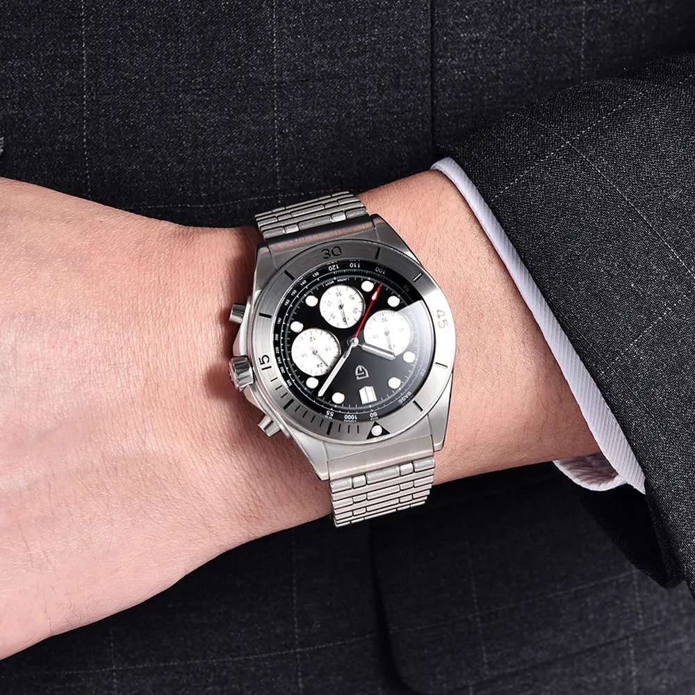 Silver Black_Chronograph VK63 Watch For Men Top Brand Luxury Quartz ...