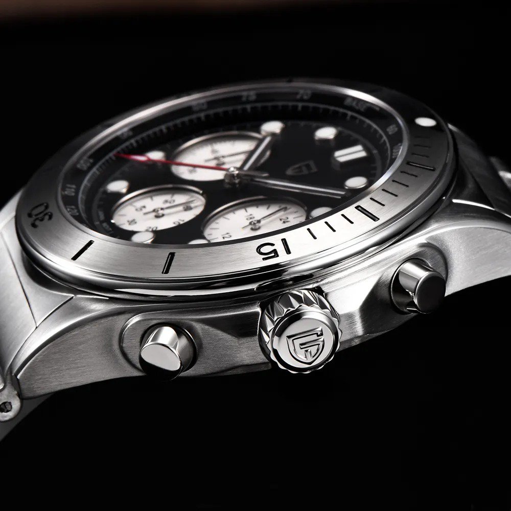 Silver Black_Chronograph VK63 Watch For Men Top Brand Luxury Quartz ...