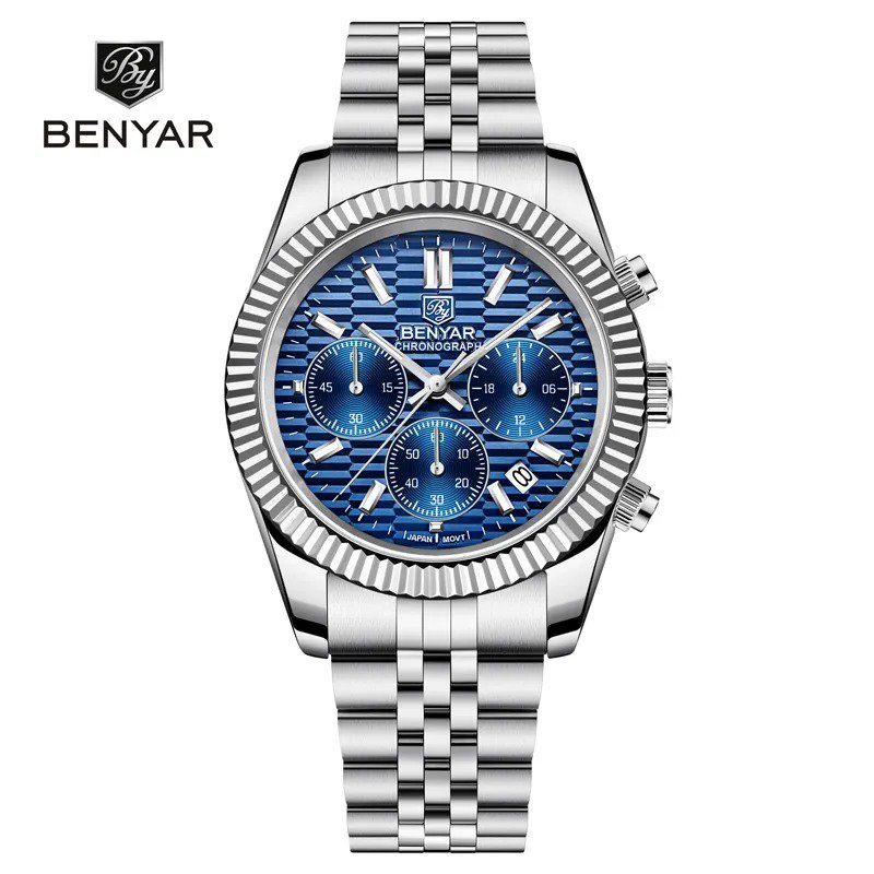 Silver Black_2023 Top Brand Luxury Quartz Mens Watches Chronograph ...