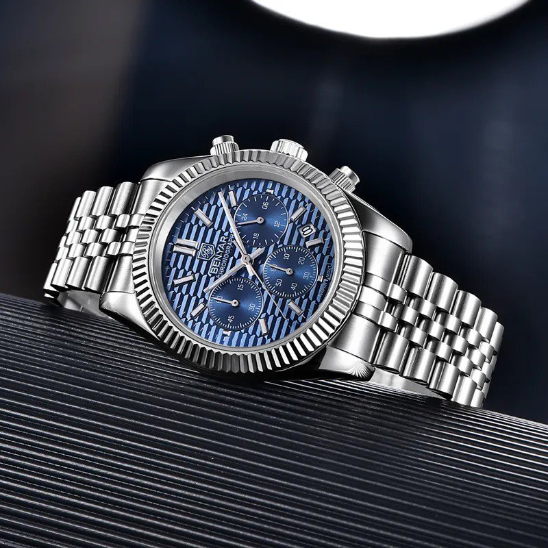 Silver Black_2023 Top Brand Luxury Quartz Mens Watches Chronograph ...