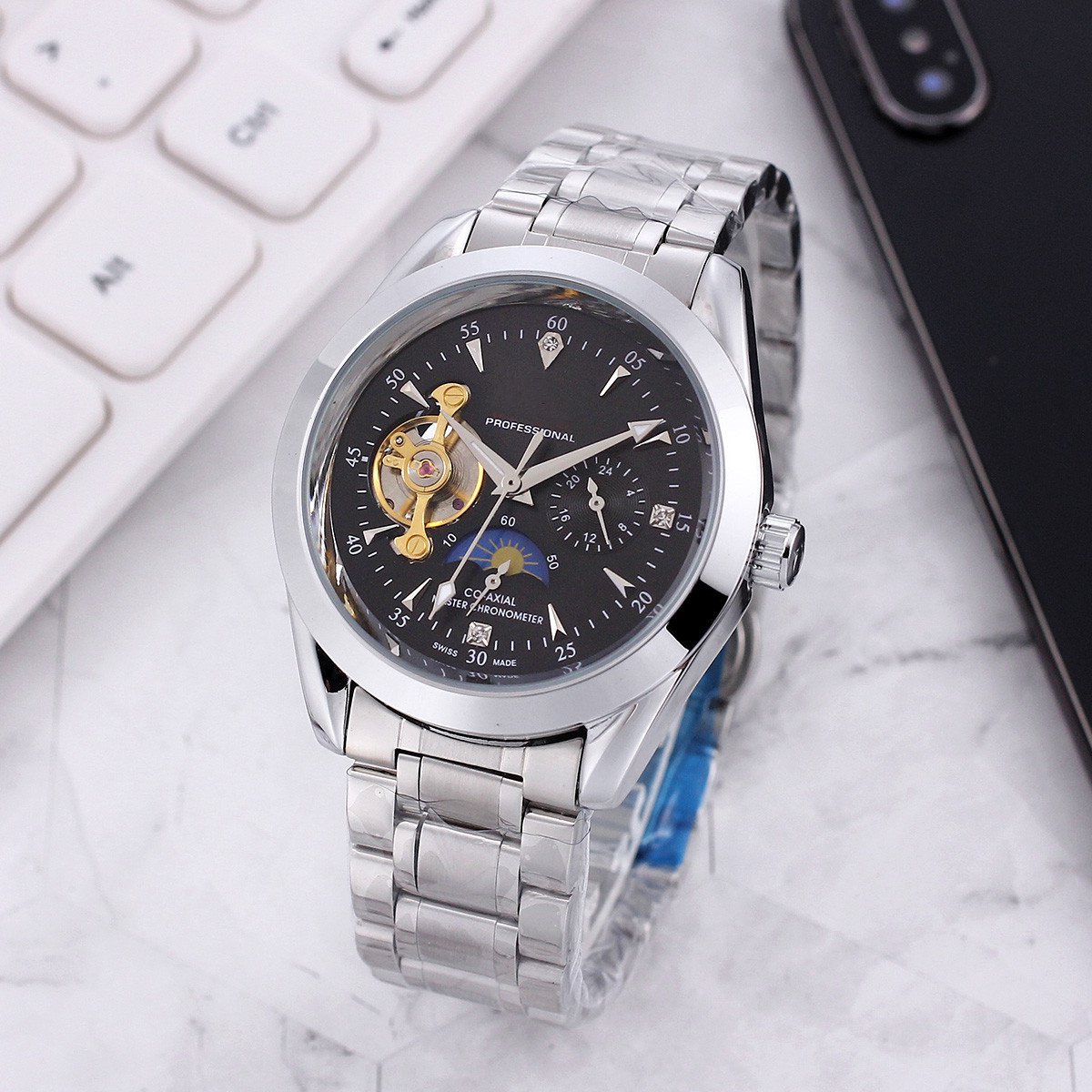 12_Automatic Mechanical Watch European Automatic Mechanical Tourbillon ...